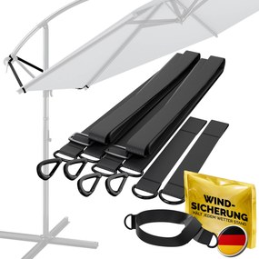 Kingsleeve Protivětrný set pro konzolový slunečník – s kovovými háky, nastavitelný