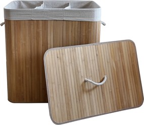TRENDIE Bambusový koš na prádlo 150l světle hnědý + DÁREK