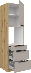 ARIA li | vysoká skříňka 60 DPS-210 3S1F na vestavnou troubu | PREMIUM BOX | 60 cm | ANTI FINGERPRINT povrch | artisan/béžová