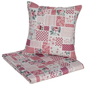 SCANquilt přehoz SOFA patchwork červenobéžová 160 x 265 cm