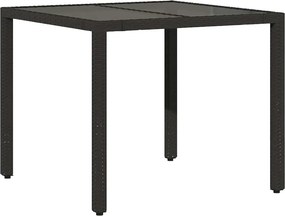 3dílný zahradní bistro set s poduškami černý polyratan 3277135