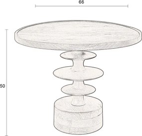 Kulatý konferenční stolek z mangového dřeva v tmavě přírodní barvě ø 66 cm Cath – Dutchbone