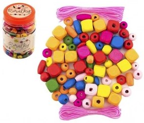 TEDDIES Korálky barevné s gumičkami cca 300 ks v plastové dóze