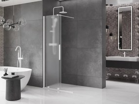 Mexen Velar, sprchová zástěna s posuvnými dveřmi Walk-in 120 x 200 cm, 8mm sklo námraza, bílá matná, 871-120-000-33-20
