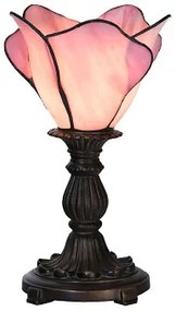 Stolní lampa Tiffany THE PINK FLOWER Clayre &amp; Eef 5LL-6099