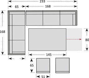 Doppler AVILA zahradní sedací souprava 2+1+1