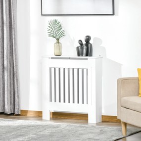 HOMCOM Moderní Kryt Na Radiátor MDF Kabinet pro Obývací Pokoj a Ložnici 78x19x81 cm Bílý