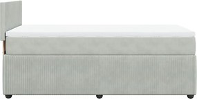 Box spring postel s matrací světle šedá 100x200 cm samet 3289956