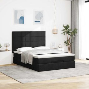 Osmanský rám postele s matrací černá 140x190cm textil 3314005