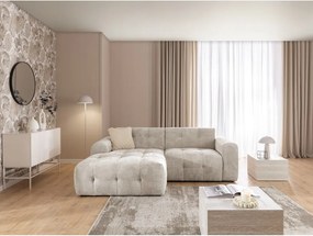 Béžová rohová pohovka (levý roh/s lenoškou) Melva – Ropez