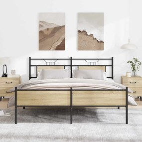 Kovový rám postele bez matrace dub sonoma 183 x 213 cm 3325126