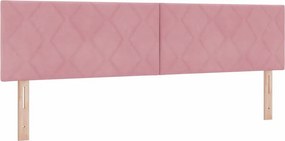 Postel s boxspringem s čelo Růžová 200 x 180 cm samet 3341539