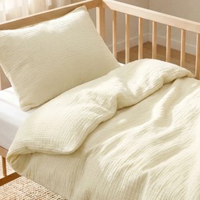 Celoroční mušelínové povlečení do postýlky Ivory - GOTS Velikost: 95 x 130 + 45 x 65