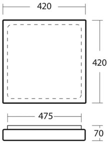Osmont 55314 Libra 2, stropní čtvercové svítidlo ze skla, 3x40W E27, 42x42cm, IP44