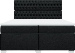 Box spring postel s matrací černá 200x200 cm textil 3292904