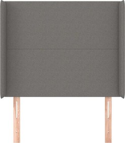 Čelo postele typu ušák tmavě šedé 83x16x118/128 cm textil 3119275
