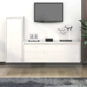 vidaXL TV skříňky 2 ks masivní borové dřevo [3100115] Barva: Bílá