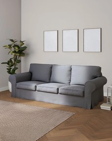 Potah na pohovku IKEA Ektorp 3-místná, nerozkládací barva šedá
