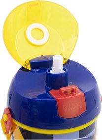 Plastová láhev na pití s brčkem, víčkem a popruhem Tlapková patrola - Paw Patrol - motiv Rescue Pups - 450 ml