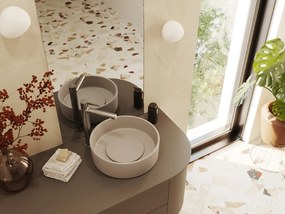 Laveo Alita, vysoká umyvadlová baterie h-299, broušená ocel, LAV-BVA_32ND