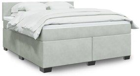 Box spring postel s matrací světle šedá 180x200 cm samet 3286372