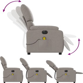 Elektrické masážní polohovací křeslo taupe textil 3204820