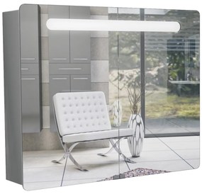 INTEDOOR zrcadlová dvoudveřová skříňka s LED osvětlením TONIC ZS 120 Varianta: 50 Dub Arizona šedý