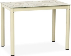 Casarredo - Komfort nábytek Jídelní stůl DAMAR 80x60, kov/sklo, krémový