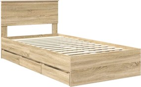 Rám postele s čelo Sonoma dub 100 x 200 cm Inženýrské dřevo 3410737