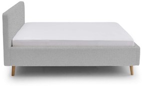 Dvoulůžková postel taupe 180 x 200 cm fleece šedá MUZZA