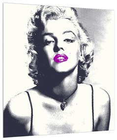 Obraz Marilyn Monroe s fialovými rty (40x40 cm)