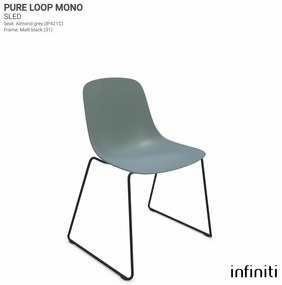 Židle Pure Loop Mono Sled Barva kovové konstrukce: Matt black 31, Barva sedáku a opěradla z recyklovaného plastu: Military green IS513