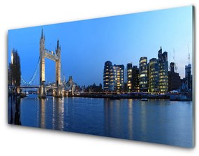 Obraz na skle Most Město Architektura 125x50 cm