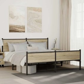 Kovový rám postele bez matrace dub sonoma 183 x 213 cm 3301402
