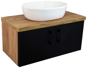 Comodo Koupelnová skříňka pod deskové umyvadlo Agria II GOB 80-HD - zlatý dub/černá