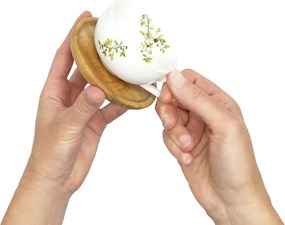 Porcelánový espresso šálek Natura s podšálkem z akácie, 120 ml – s japonským motivem sakury