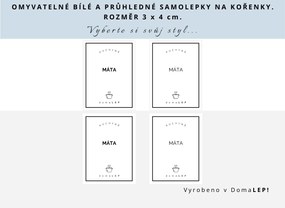 MÁTA - Samolepka na kořenky 3 x 4 cm - DomaLEP varianta: BÍLÁ - základní písmo