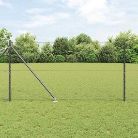 Hexagonální plot s podpěrou 50 x 1,2 m Ocel potažená PVC Šedá 3353277