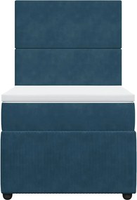 Box spring postel s matrací tmavě modrá 90x200 cm samet 3292236