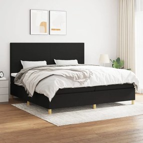 Box spring postel s matrací černá 200x200 cm textil - Default Title