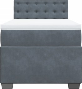 Box spring postel s matrací tmavě šedá 90x200 cm samet 3288511