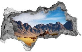 Wallmuralia Díra 3D ve zdi nálepka Skály Namibie 95x73 cm