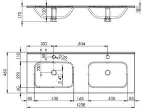 LOTOSAN Mayla nábytkové dvojumyvadlo 120cm, duna matná AQ LK6072