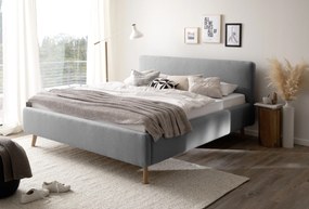 Čalouněná postel MATTIS S ÚLOŽNÝM PROSTOREM 160x200, světle šedá