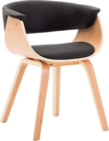 vidaXL Jídelní židle ohýbané dřevo a textil [283129] Barva: černá a světle hnědá