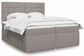 Box spring postel s matrací taupe 200x200 cm textil 3293691