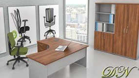 Sestava kancelářského nábytku Komfort 1.18, ořech/šedá ZE 1.18 19