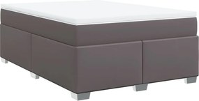 Box spring postel s matrací šedá 140x200 cm umělá kůže 3285215