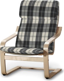 Sedák na křeslo IKEA Poäng barva černá látka pletený vzor, vzorované