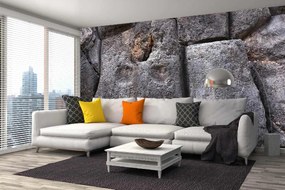 DIMEX | Samolepicí vliesová fototapeta na zeď Velké kameny MA-5-1674 | 375 x 250 cm | šedá